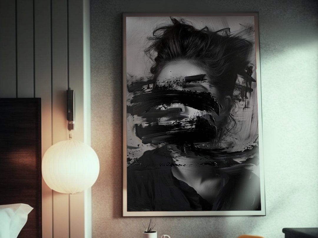 Abstract Expressionism Female Face Poster: Ultrafine Detailing ...