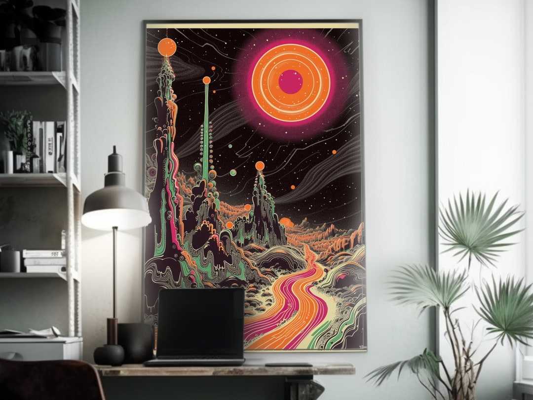 Alien Landscape Art Planetary Poster Cosmic Space Imagery LSD Fractal ...