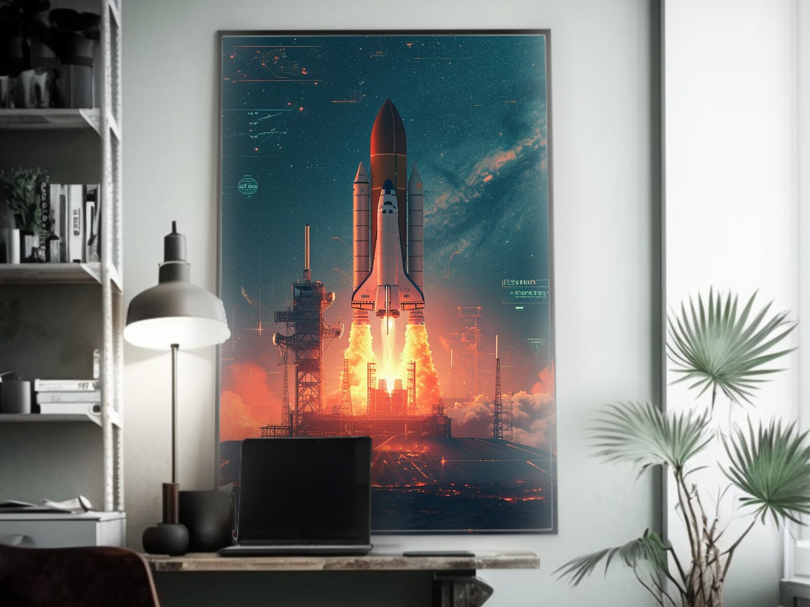 Space Shuttle Blast-off Nasa-inspired Art Space Tourism Poster ...