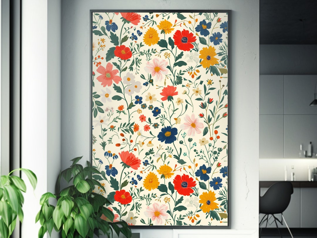 Vibrant Garden Florals Screenprint Arts and Crafts Movement Trending ...