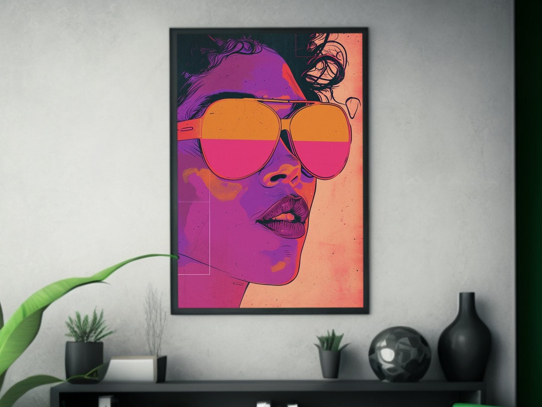 Close-up Sunglasses Retro Funk Poster Art Print Synthwave Epic ...