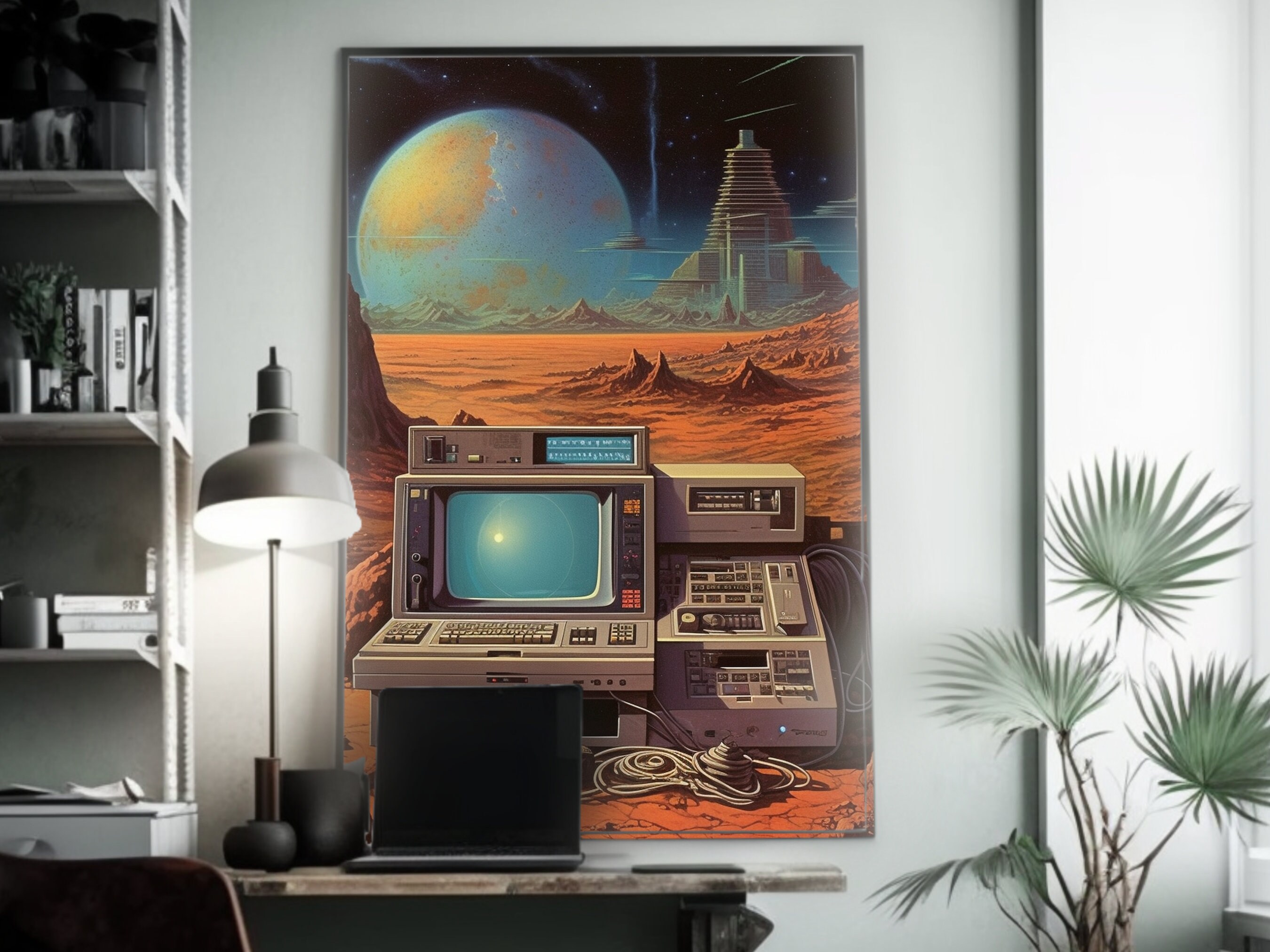 Retrofuturism Computer & Monitor in Desert 1980s Synthwave - Etsy