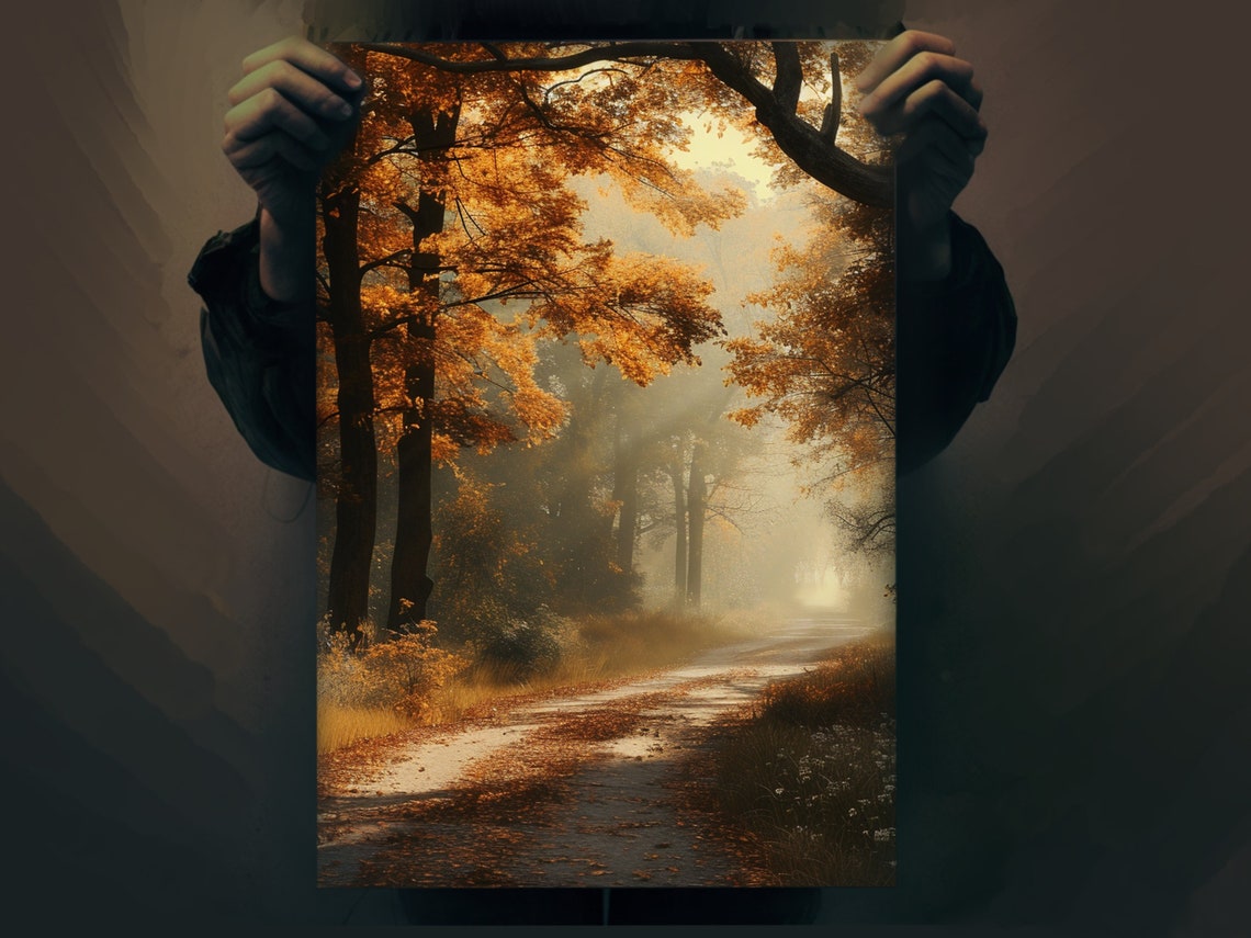 Enchanted Forest Pathway at Dusk Matte Poster Magic Realism Art ...
