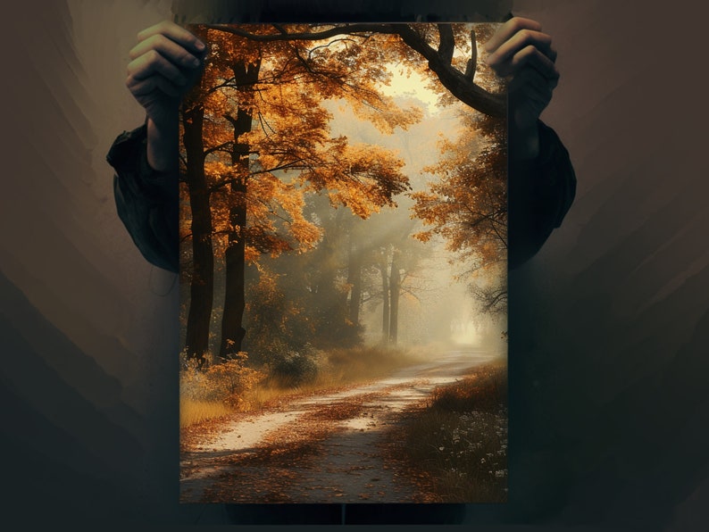 Enchanted Forest Pathway at Dusk Matte Poster Magic Realism Art ...