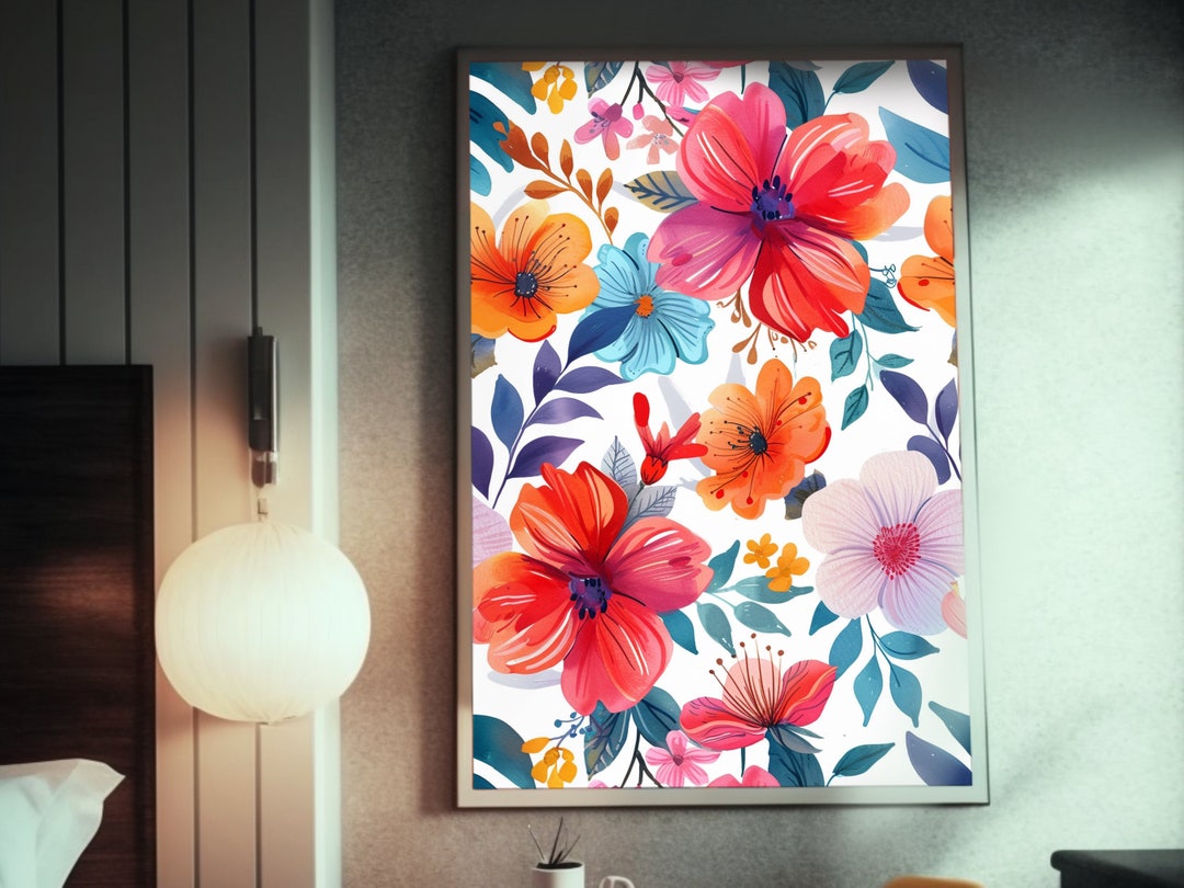 Colorful Floral Generative Art Garden Flowers Pattern Ultra-detailed Painting Flowery Wallpaper ...