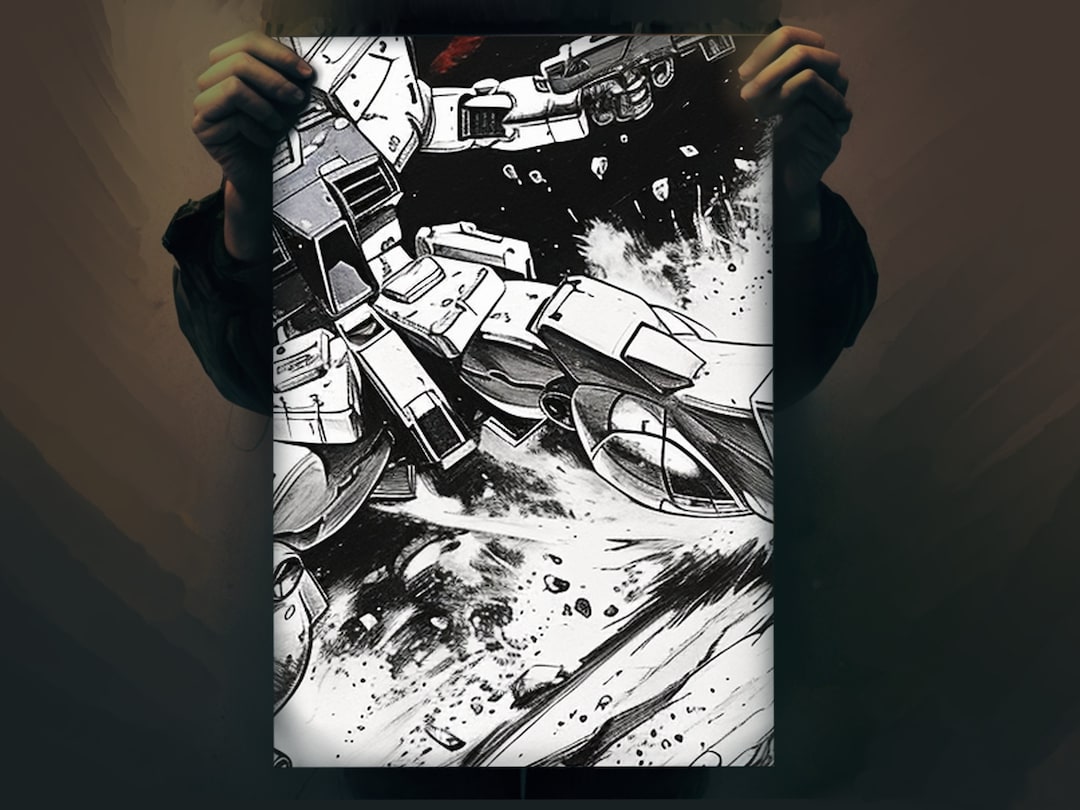 Retro Futurism Art Vintage Sci-fi Space Ship Poster Robotech-inspired ...