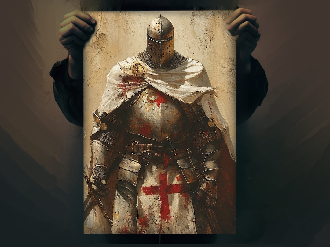 Medieval Knight Sword Art Poster Holy Crusader Painting Cgsociety ...