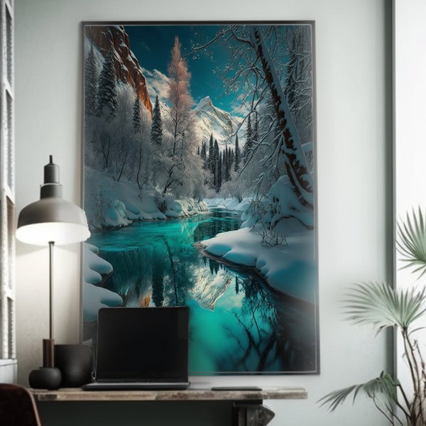River Ice Wall Art - Etsy
