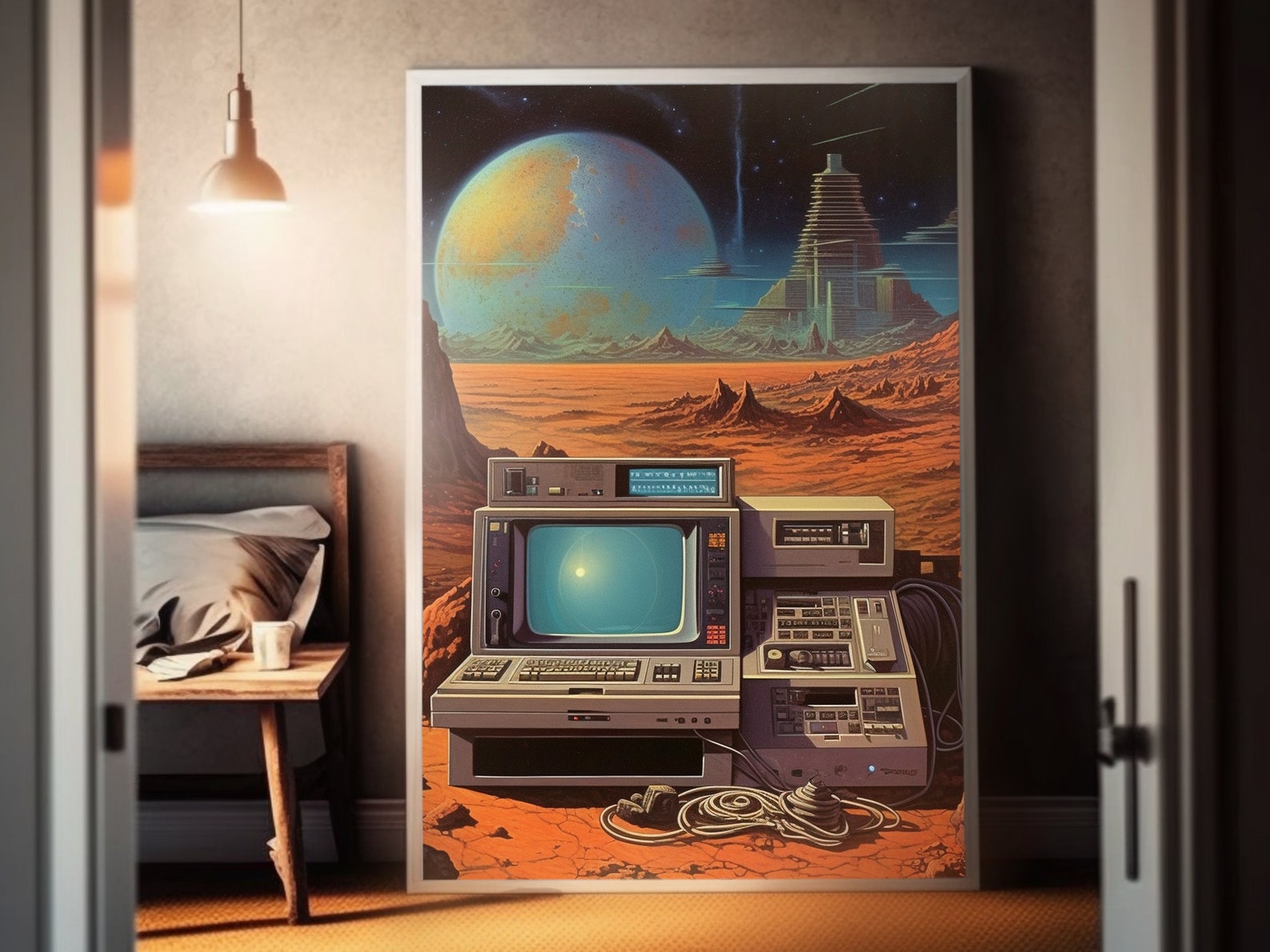 Retrofuturism Computer & Monitor in Desert 1980s Synthwave - Etsy