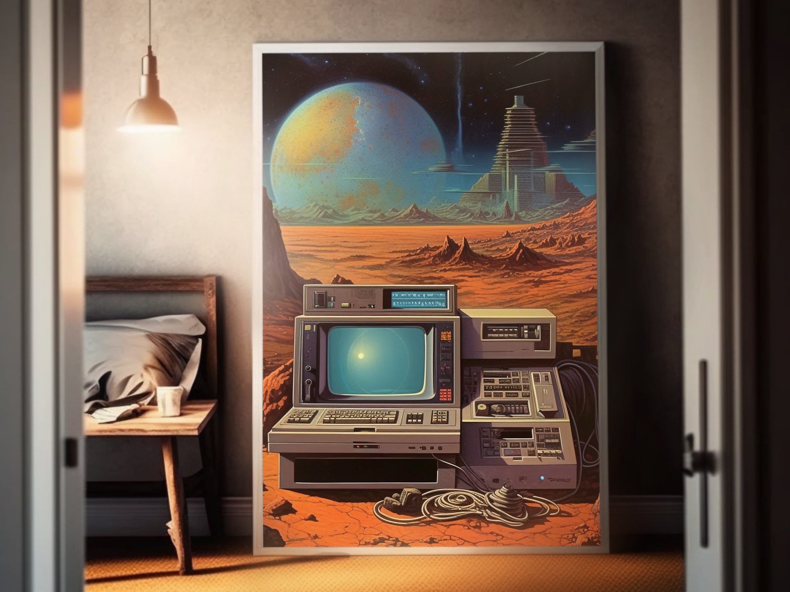 Retrofuturism Computer & Monitor in Desert 1980s Synthwave - Etsy