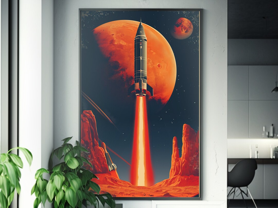 Space Shuttle Lift-off Retrofuturism Art Mars Mission Imagery Trending ...