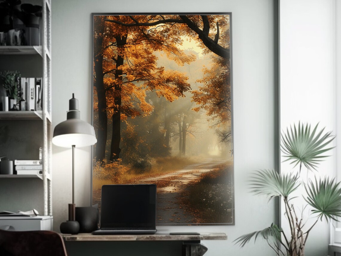 Enchanted Forest Pathway at Dusk Matte Poster Magic Realism Art ...