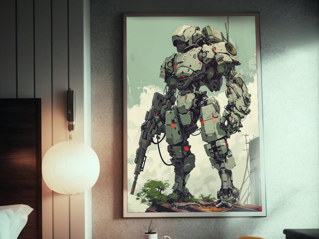 Giant Robot Construction Poster Nuclear Mecha Art Trending on ...