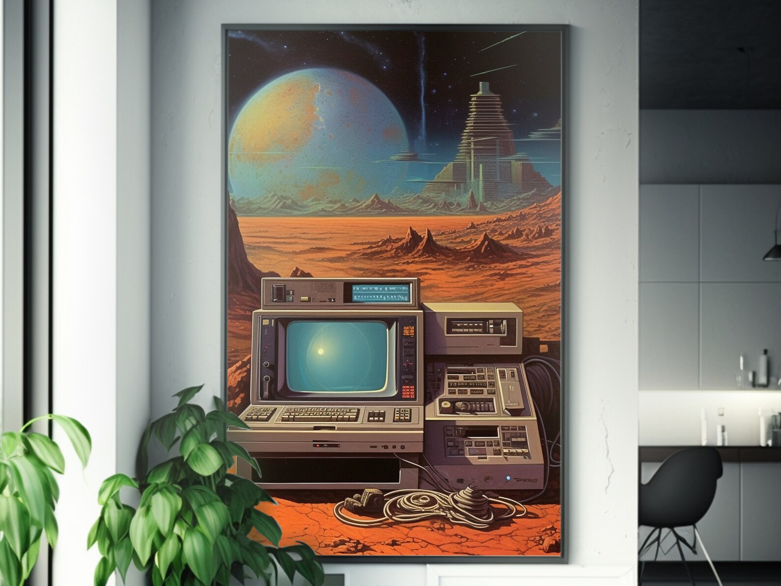 Retrofuturism Computer & Monitor in Desert 1980s Synthwave - Etsy