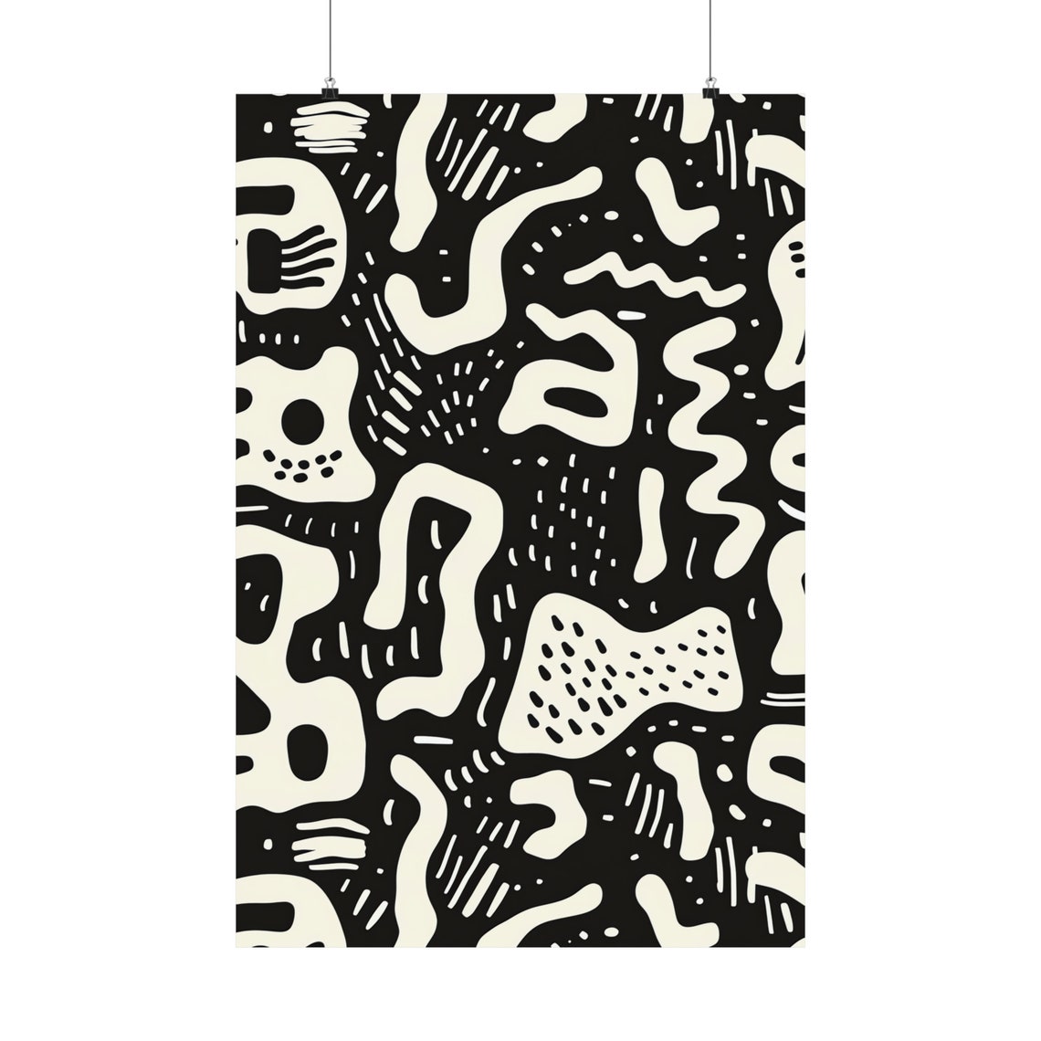 Generative Line Art Poster Inspired by Keith Haring Black & White ...