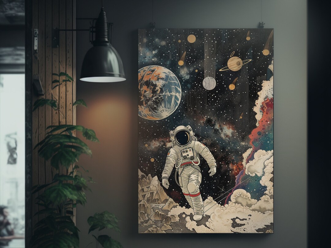 Astronaut in Outer Space Poster Space Walk Art Cosmic LSD Inspired ...
