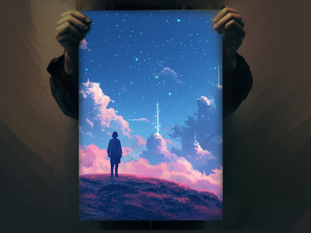 Magical Realism Poster Starry Hill Art Dreamy Imagery Trending CG ...
