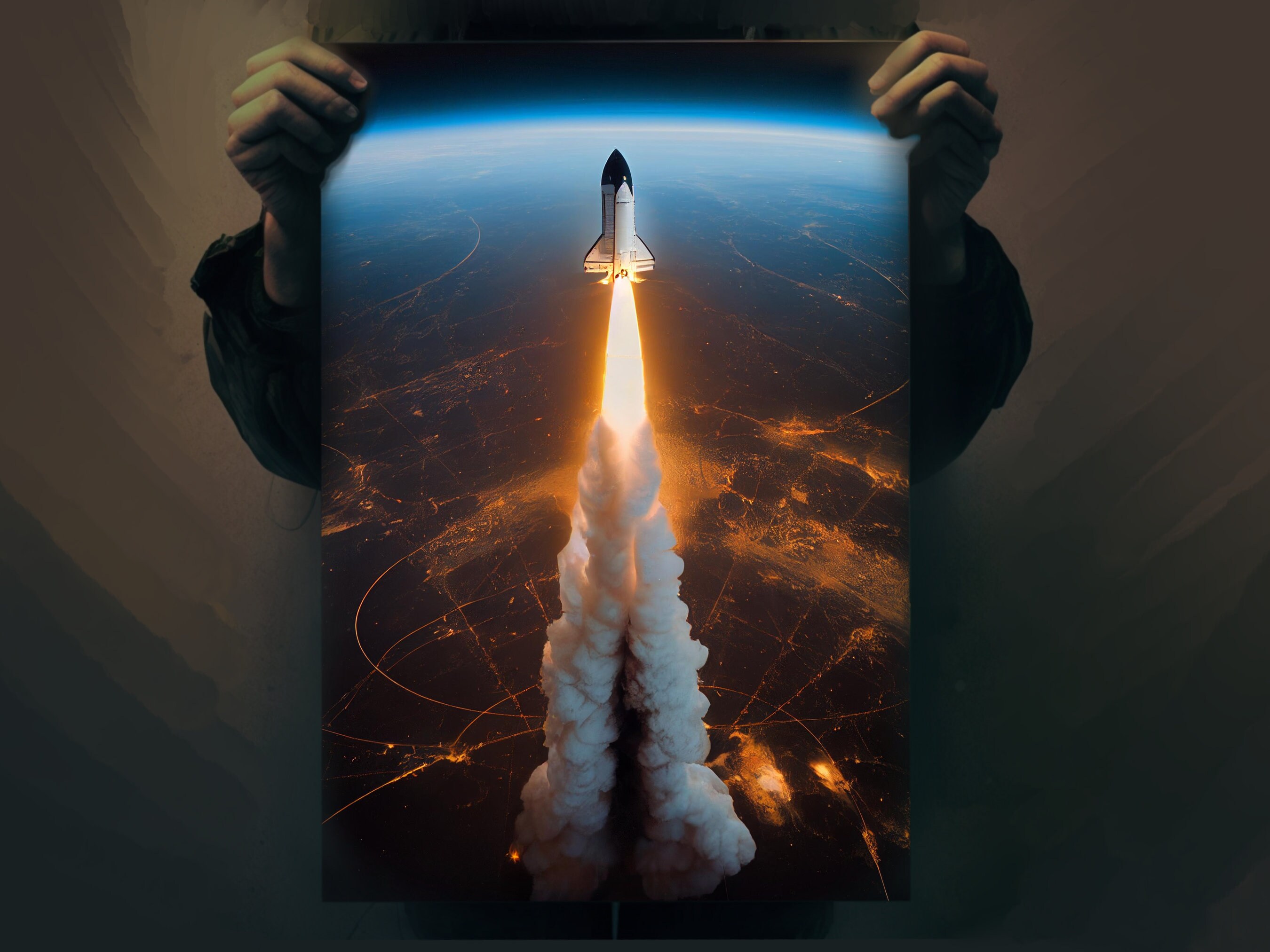Liftoff Majesty: Spectacular Space Shuttle Launch Poster Unique NASA ...