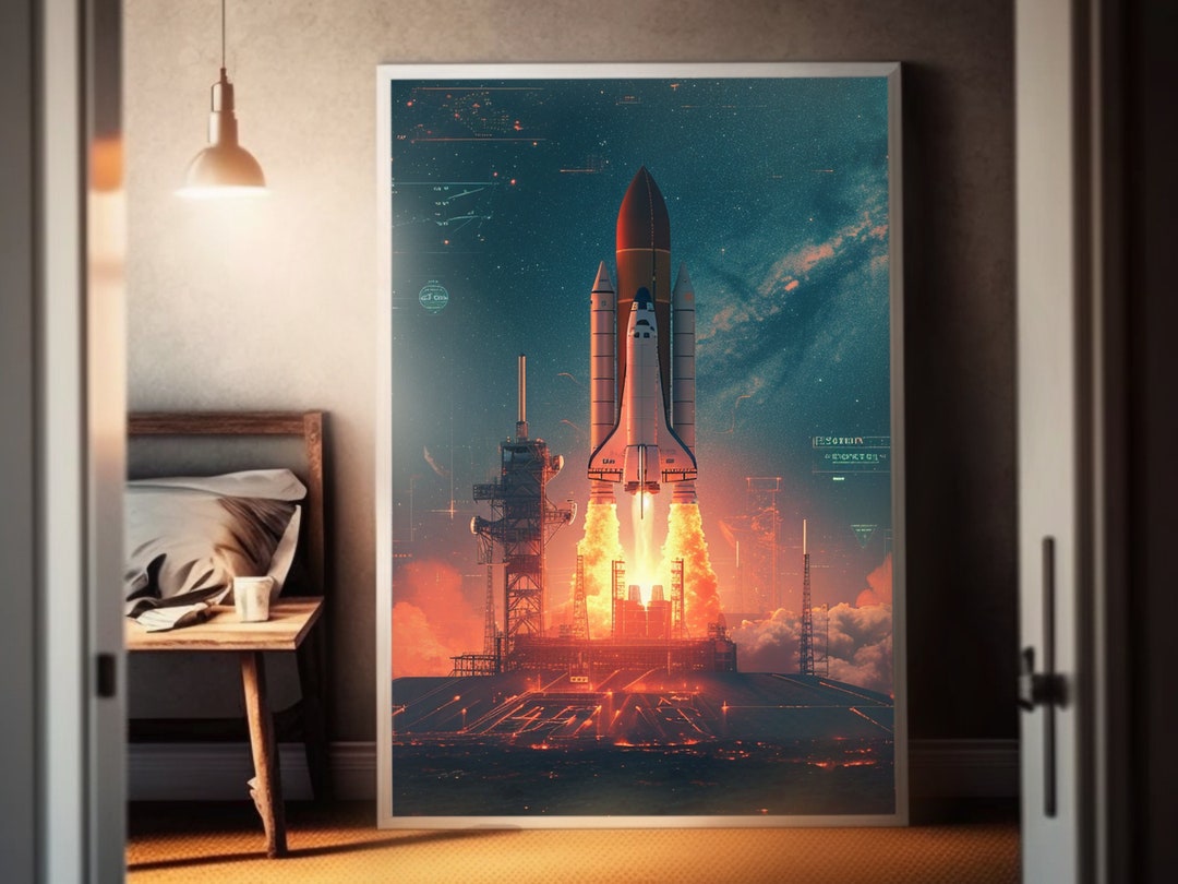 Space Shuttle Blast-off Nasa-inspired Art Space Tourism Poster ...