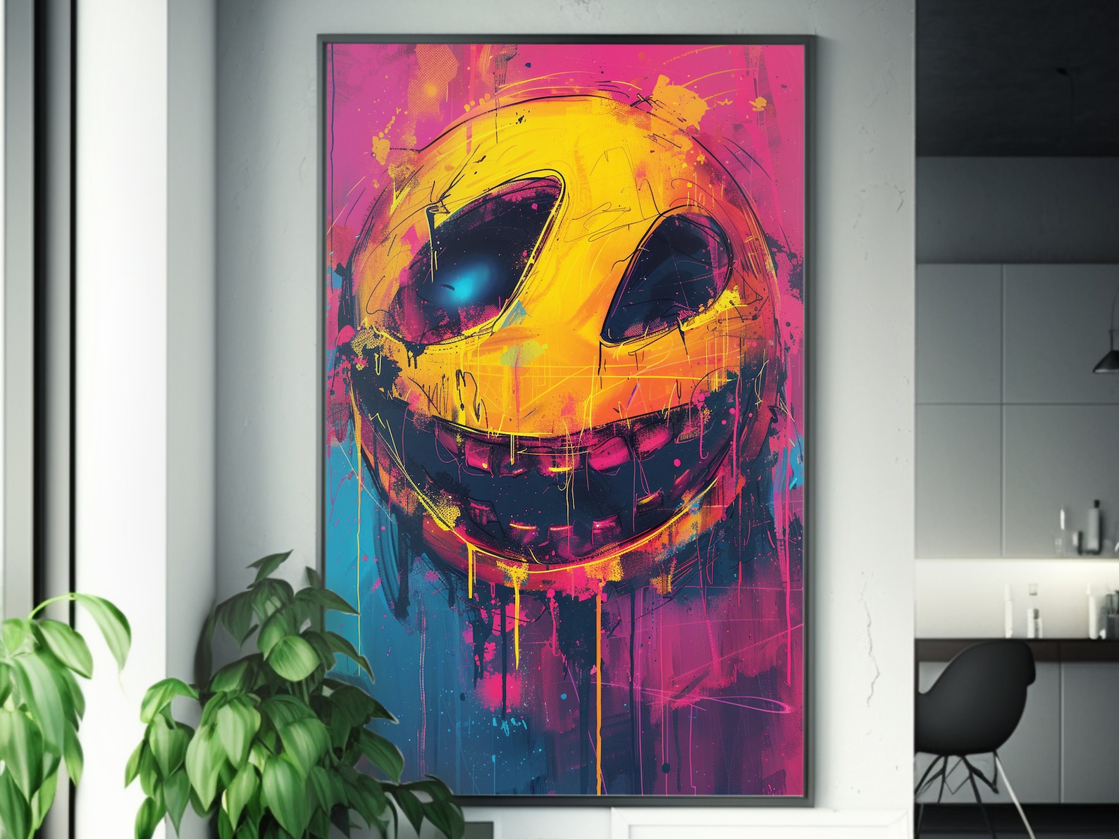 Colorful Graffiti Smile Poster Neo-expressionism Art Acid House Drip ...
