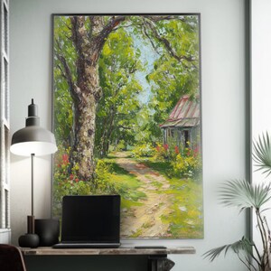 Rustic Barn Landscape Oil on Canvas Inspired by Classic Plein Air Art ...