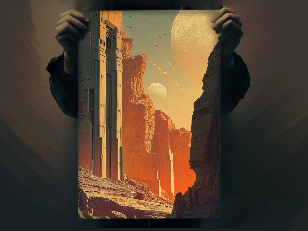 Ville du désert du futur Peinture mate Art de l'espace concept de science-fiction Tendances sur ...