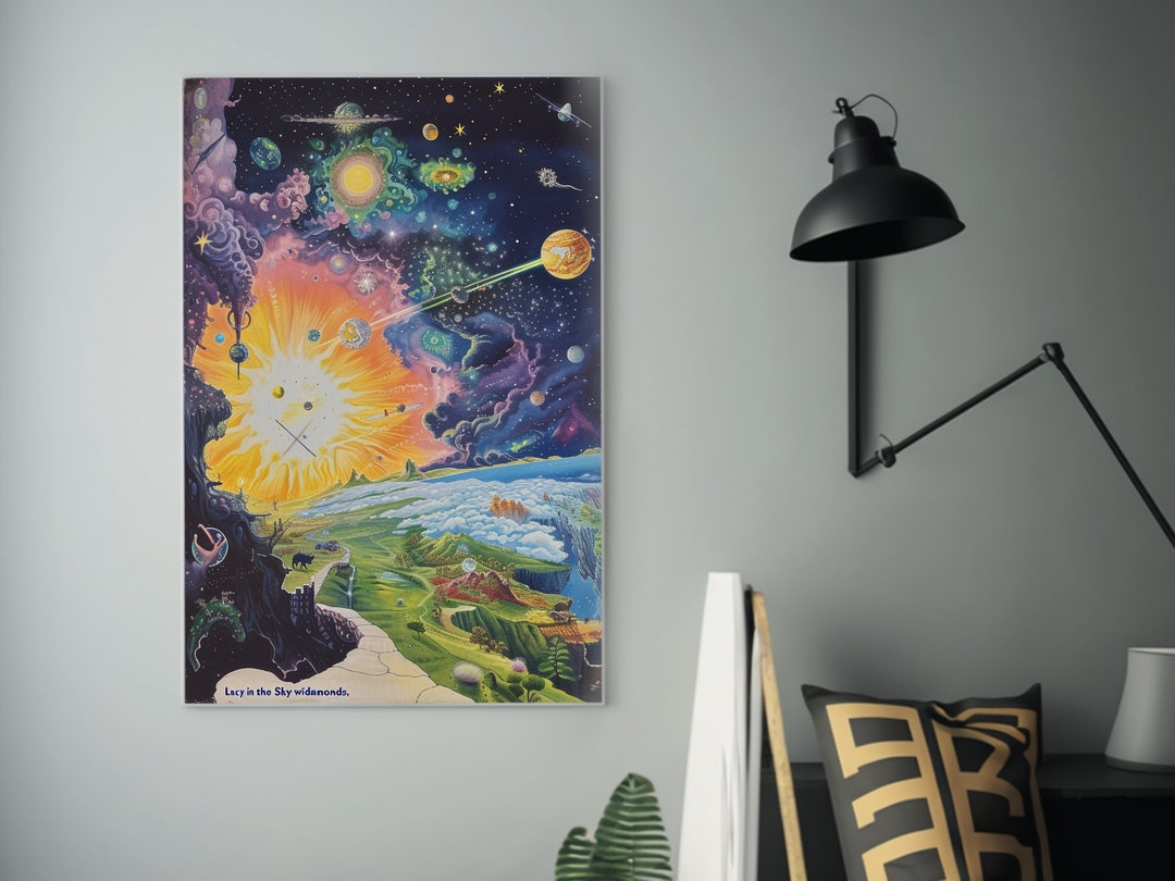 Space Scene Art Poster Cosmic Psychedelic Art Hyper-detailed Visionary ...