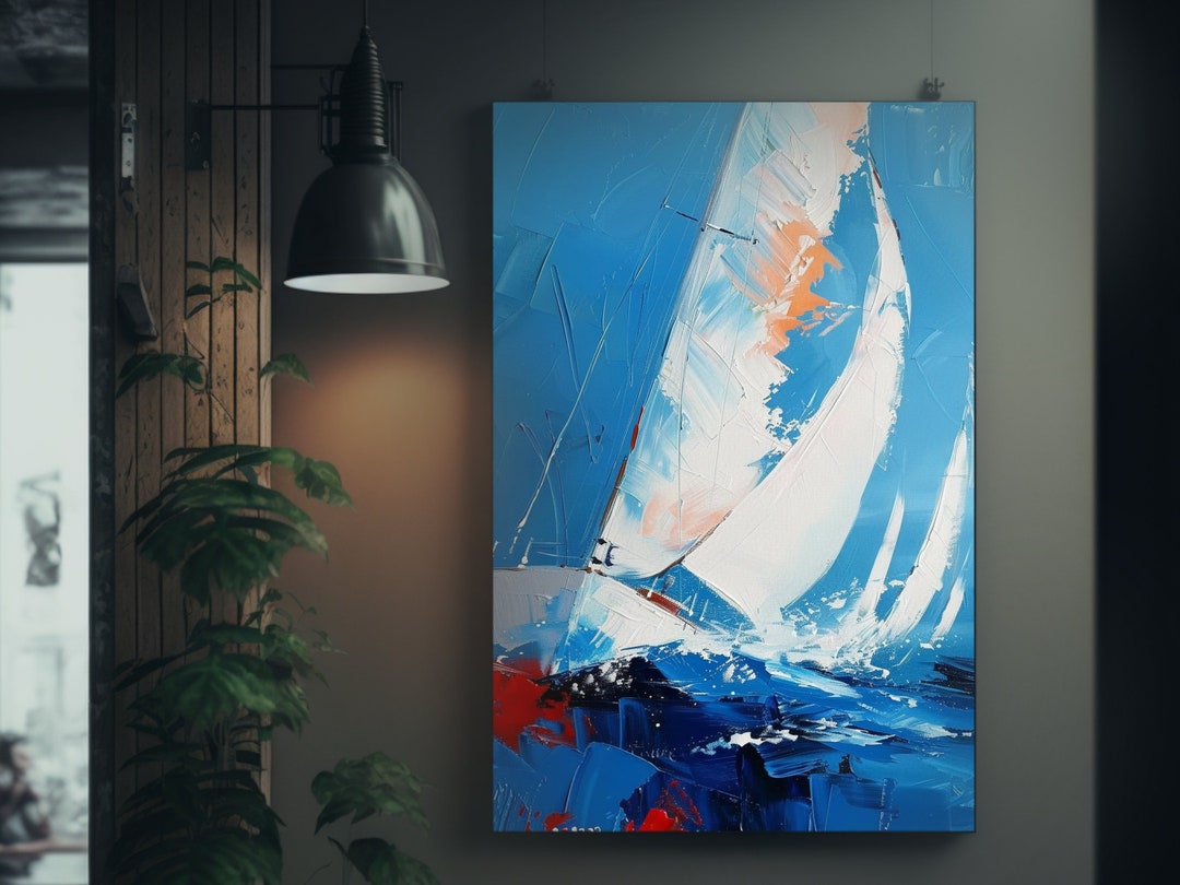 Oceanic Sailboat Artwork Detailed Abstract Art Lyrical Abstraction ...