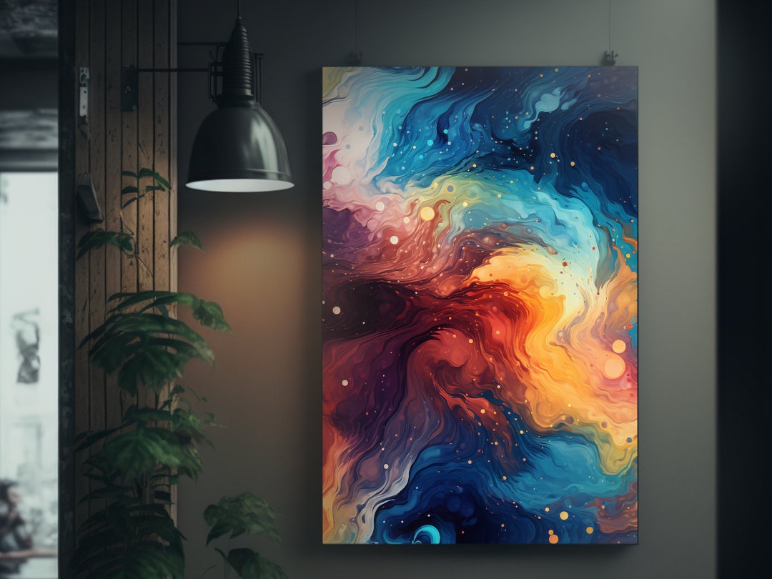 Colorful Swirly Surface Painting Polycount Space Art Detailed Swirling Paint Vibrant Paint ...