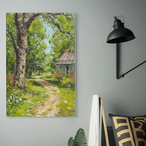 Rustic Barn Landscape Oil on Canvas Inspired by Classic Plein Air Art ...