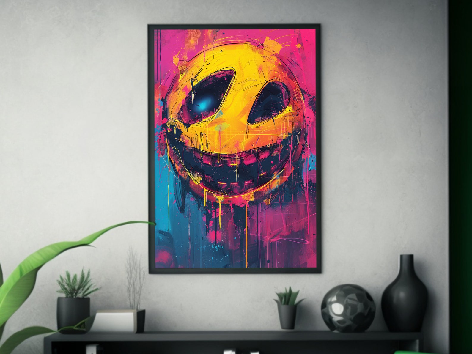Colorful Graffiti Smile Poster Neo-expressionism Art Acid House Drip ...