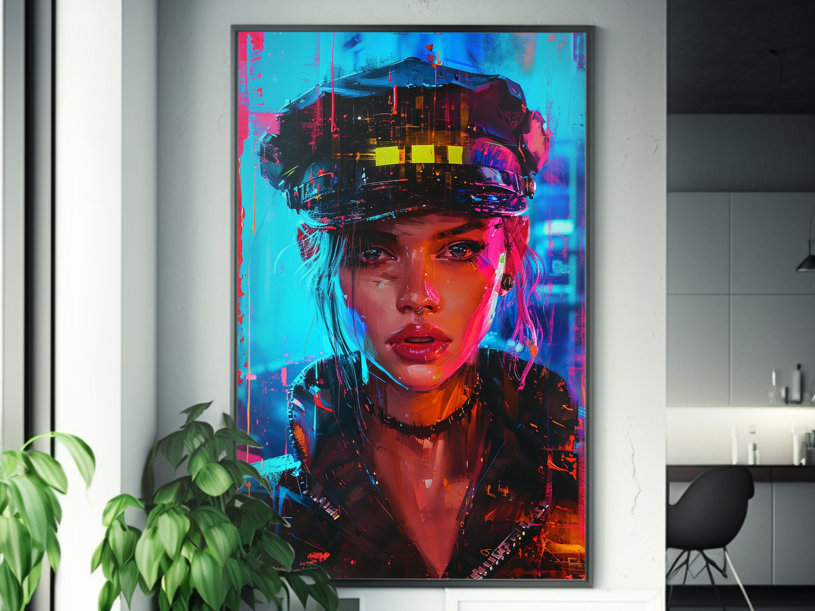 Cyberpunk Style Female Poster Digital Art Trending on Artstation ...