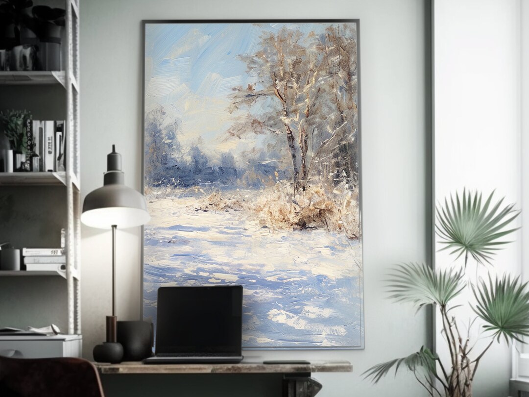 Winter Snow Landscape Oil Painting Impressionist Brushwork Plein Air ...