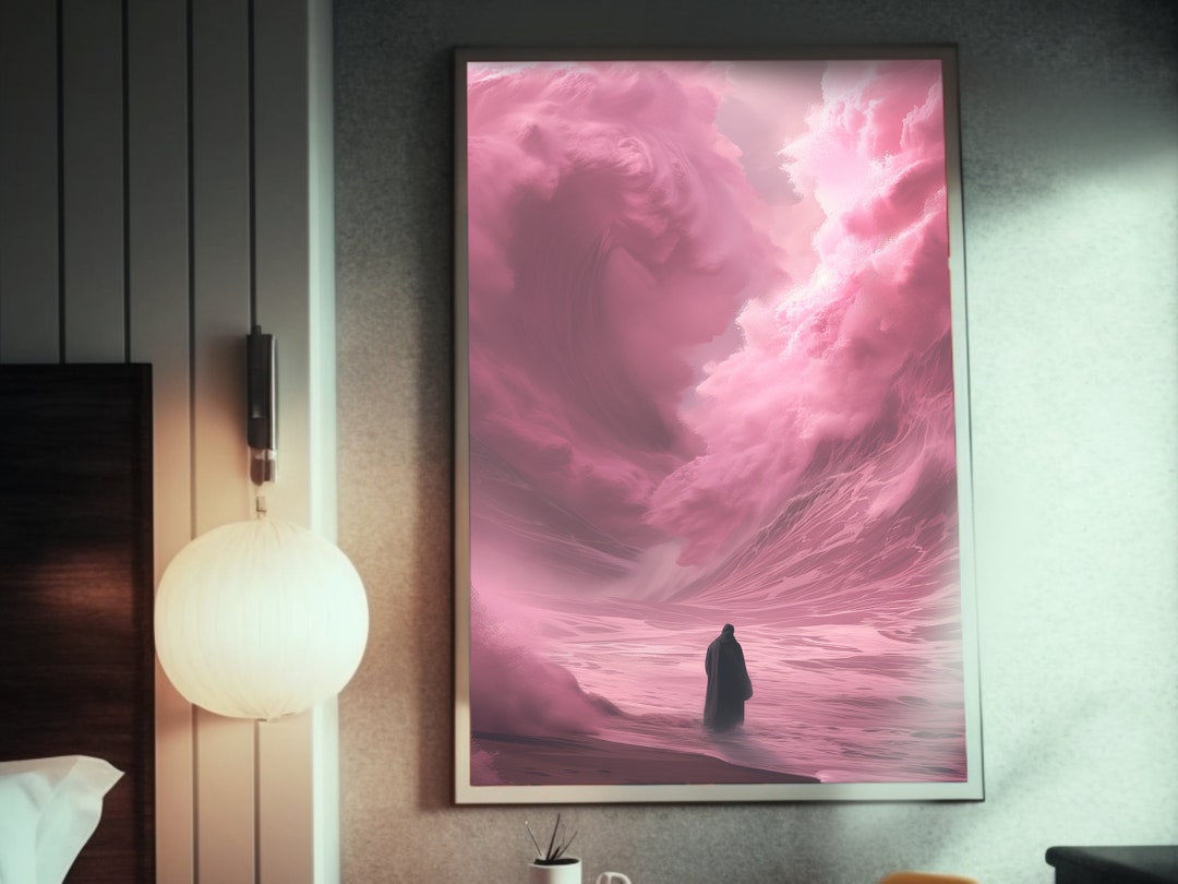Neo-romanticism Beach Wave Matte Poster Pastelwave Pink Mist Art Print ...