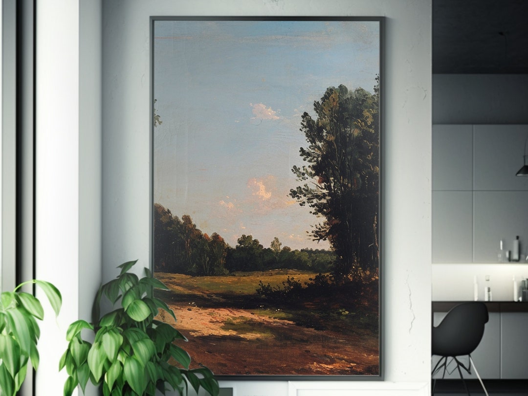 Forest Field Tonalist Landscape Pixiv Art Vintage Poster Barbizon ...