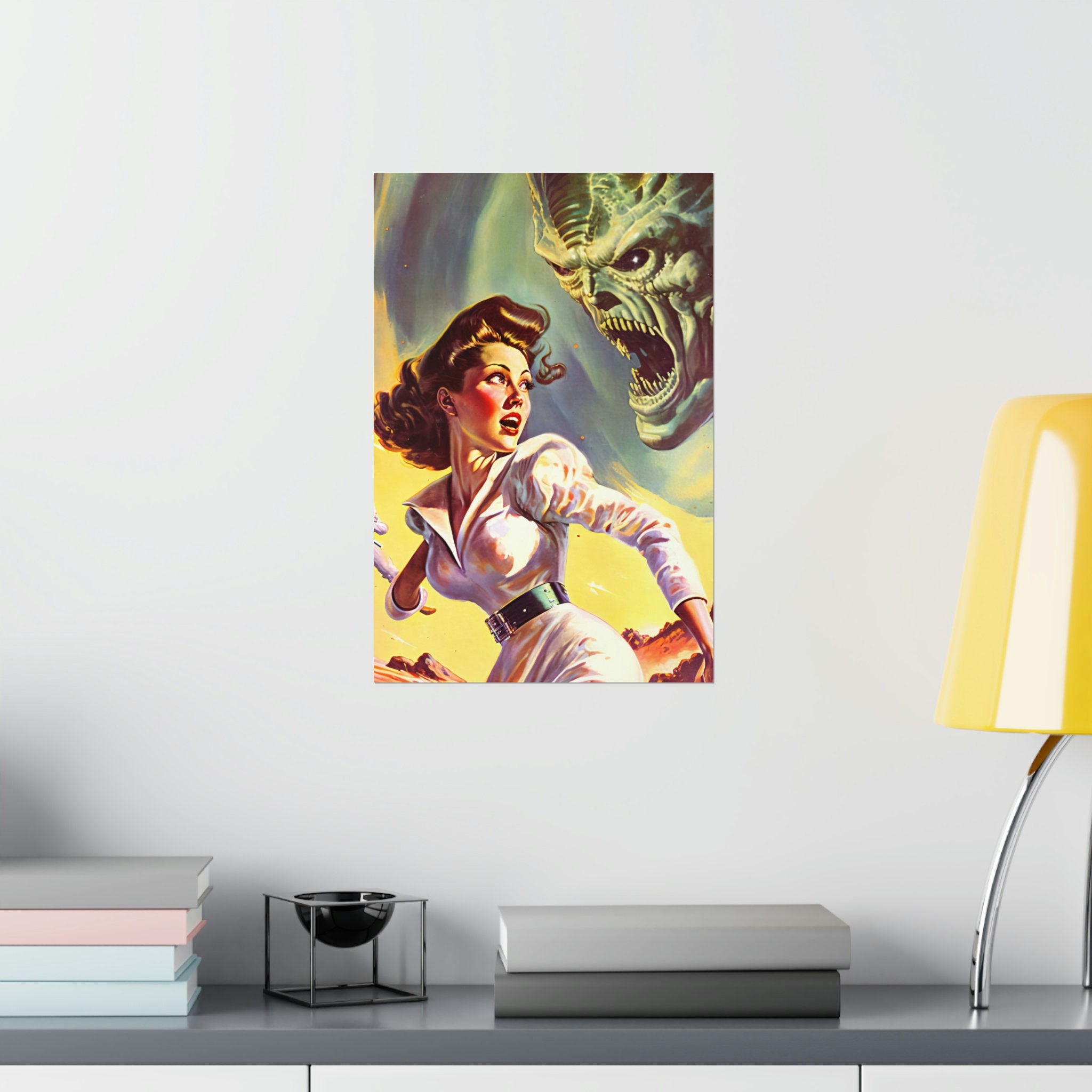 Vintage Alien Encounter Poster Experience the Thrill of the Unknown ...