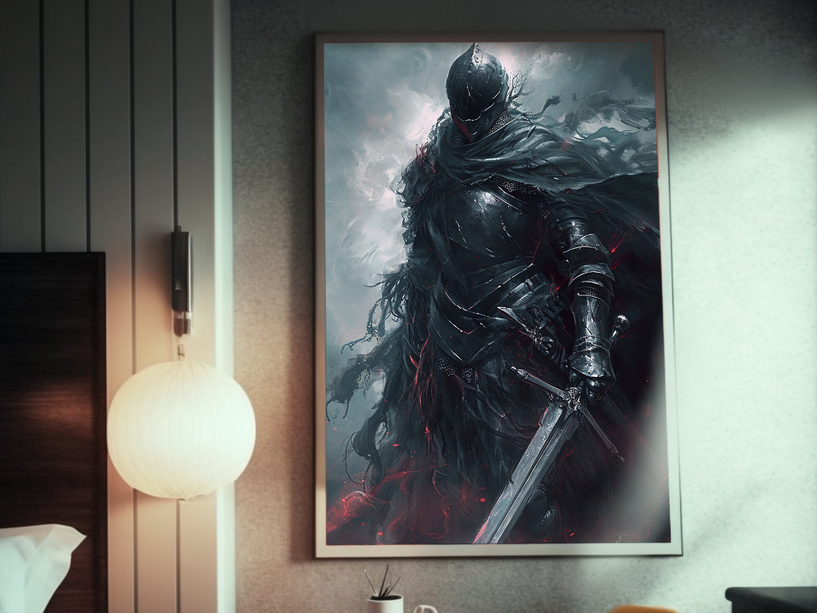 Armor-clad Warrior Fantasy Art Poster Dark Souls Knight Inspiration ...