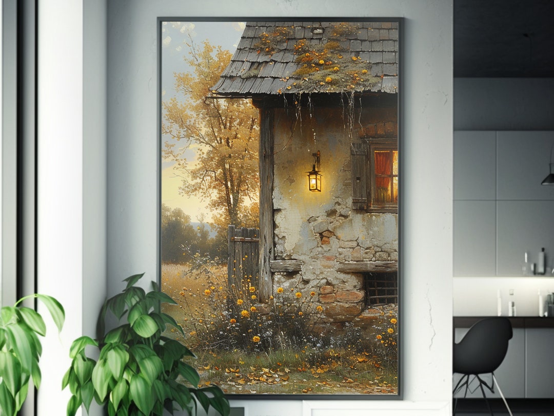 Enchanting Realism House in Field Russian Oil Art Detailed Landscape ...