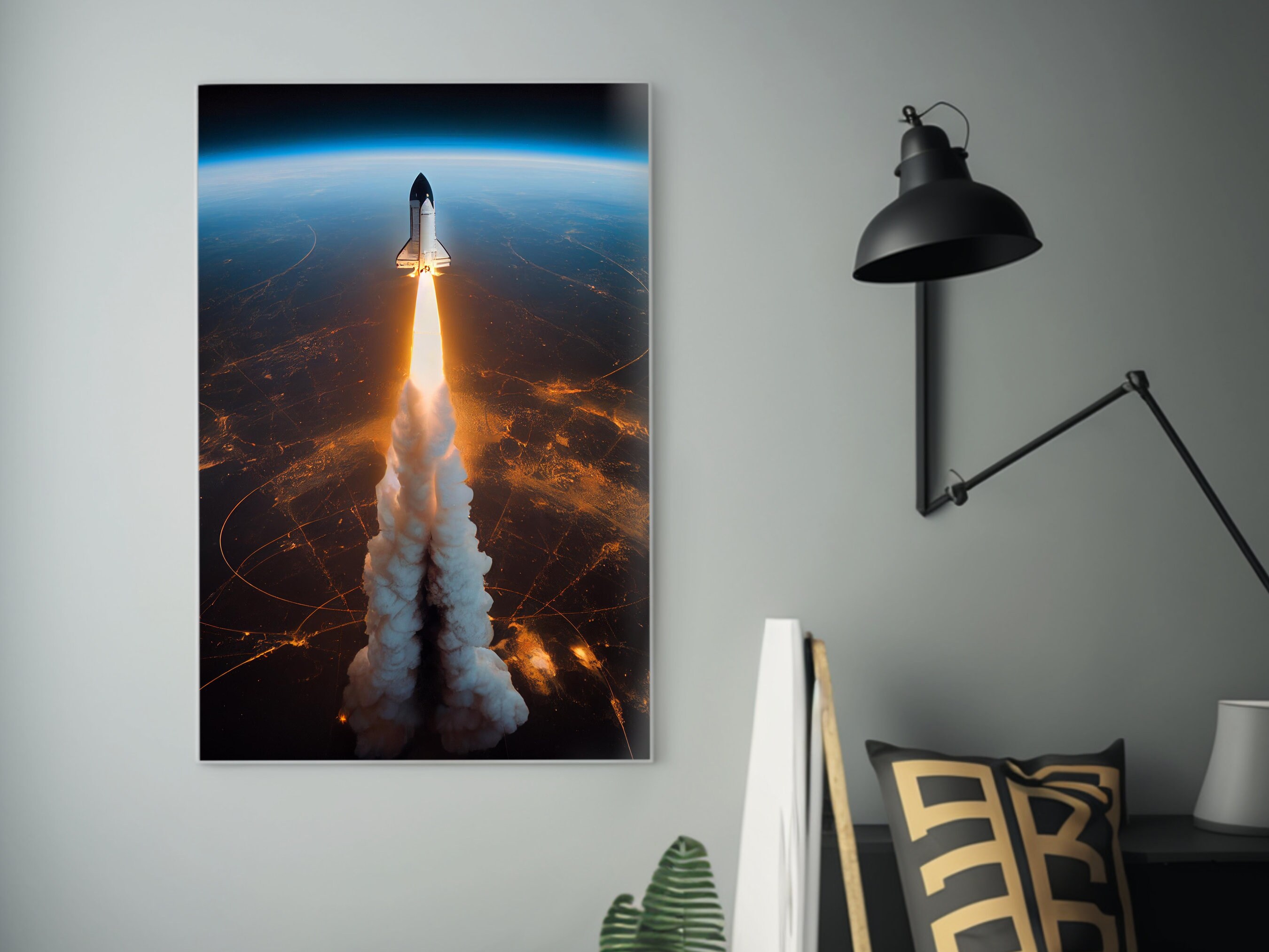 Liftoff Majesty: Spectacular Space Shuttle Launch Poster Unique NASA ...