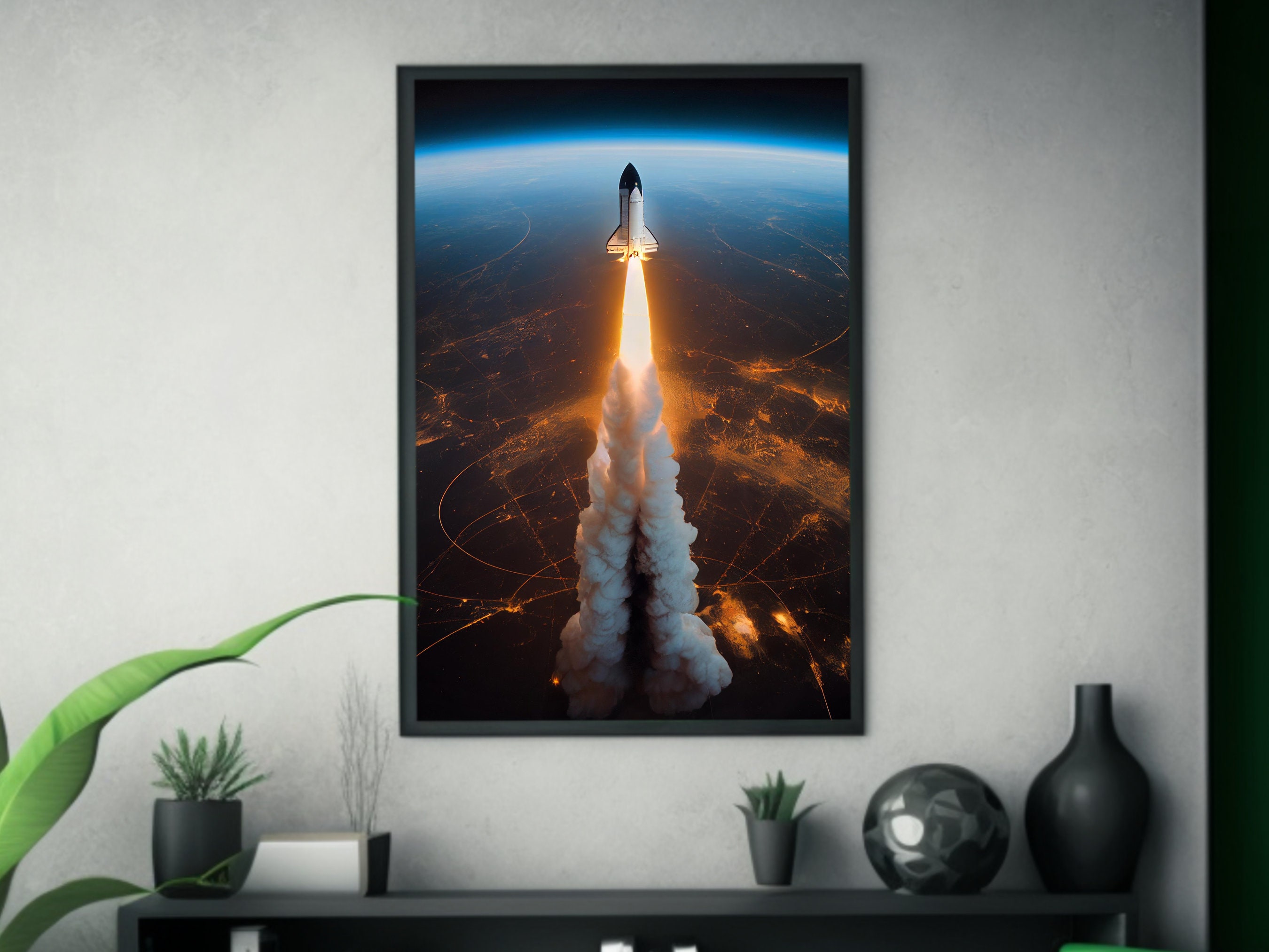 Liftoff Majesty: Spectacular Space Shuttle Launch Poster Unique NASA ...
