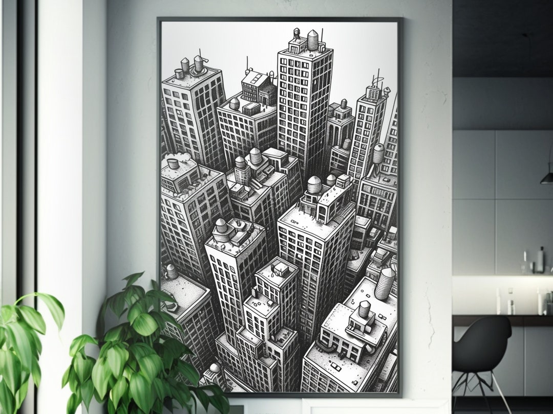Urban Line Art Poster Detailed Escher-like Underground Comix HD Behance ...
