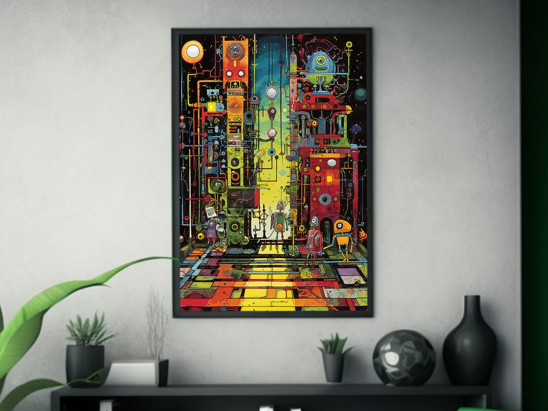 Retro Futurism Art: the Saturn Race Futuristic City, Clock Tower ...