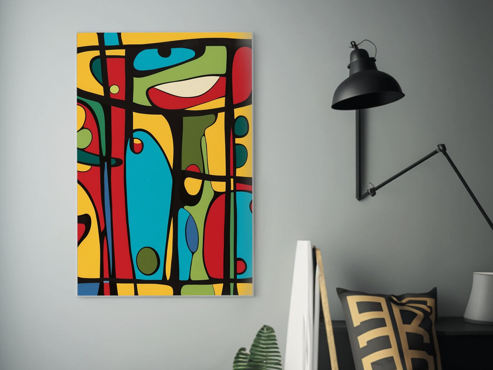 Abstract Forms Artwork Inspired by Naive Artistry Vibrant Biomorphic Op ...