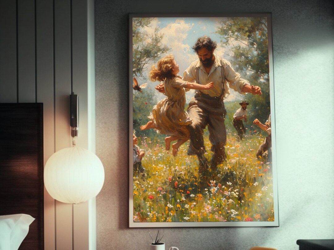 Dance in Bloom Poster Kitsch Movement Inspired Man & Girl Dancing ...
