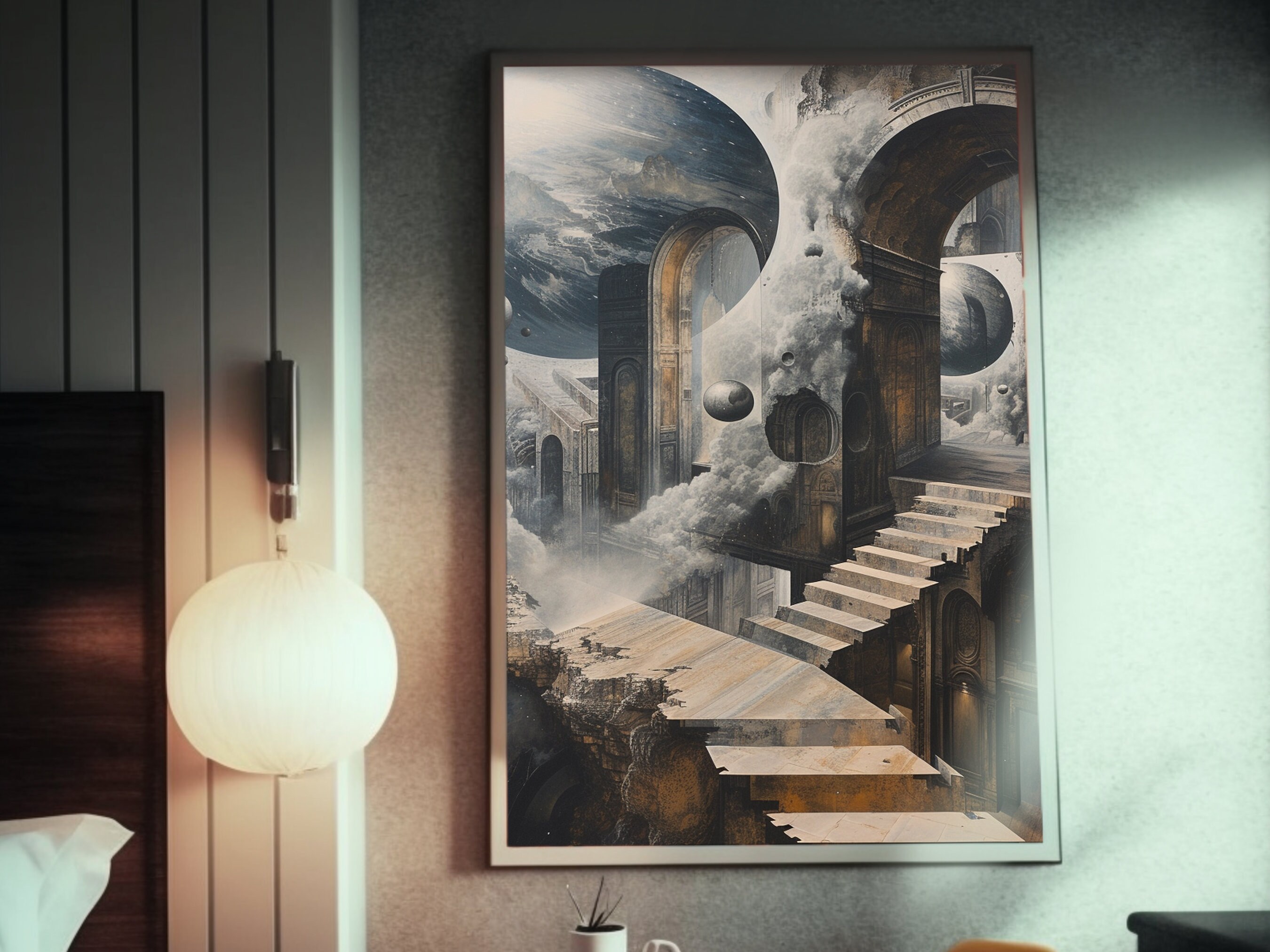 Fantasy Stairway Matte Poster Detailed Cgsociety Art Unique Home Decor ...