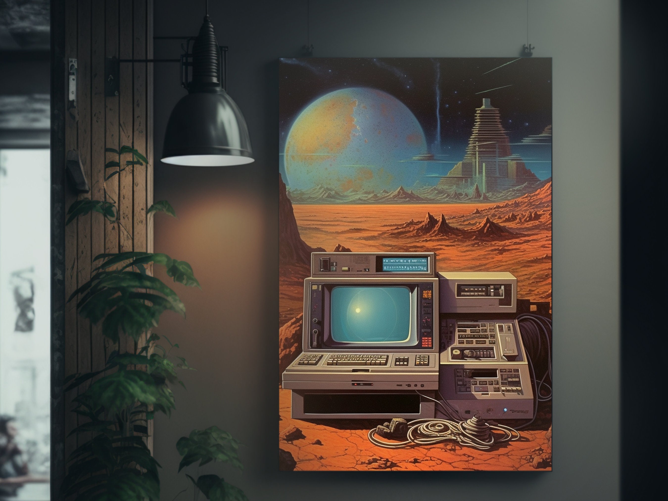 Retrofuturism Computer & Monitor in Desert 1980s Synthwave - Etsy