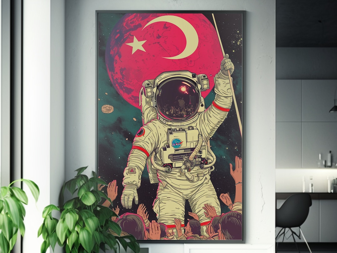 Astronaut Flag in Space Art Poster Behance Contest Masterpiece ...