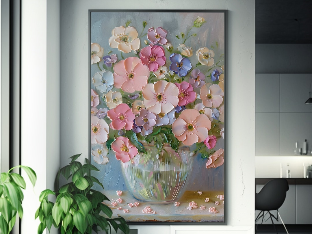Impressionist Vase With Flowers Oil Painting Translucent Panel Art ...