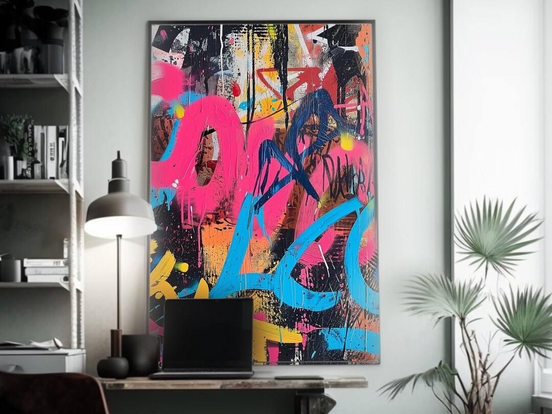 Neo-expressionism Graffiti Poster Street Art Inspired Dribble Accents ...