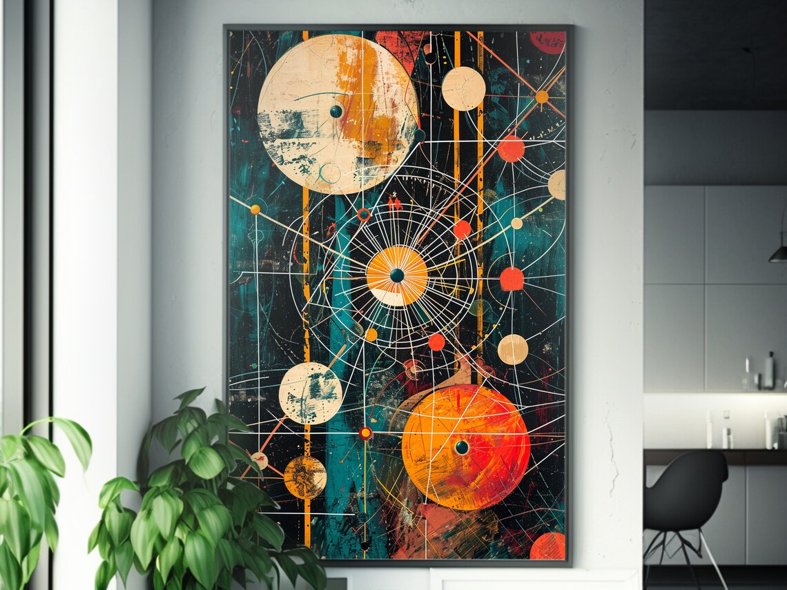 Abstract Space Art Poster Ultrafine Circles Data Visualization ...